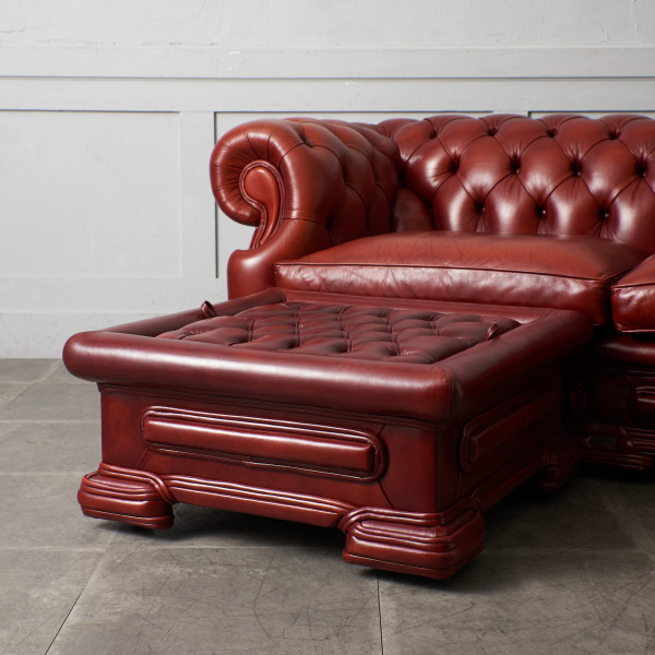 イズヤオンライン | DELLBROOK 本革張り チェスターフィールド 収納付き オットマン